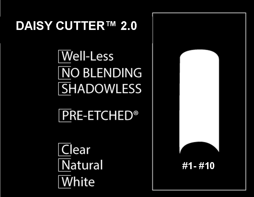 PRE-ETCHED® WELL-LESS NAIL TIPS | Pro Nail Tips™ DAISY CUTTER™ 2.0 | 4 ...