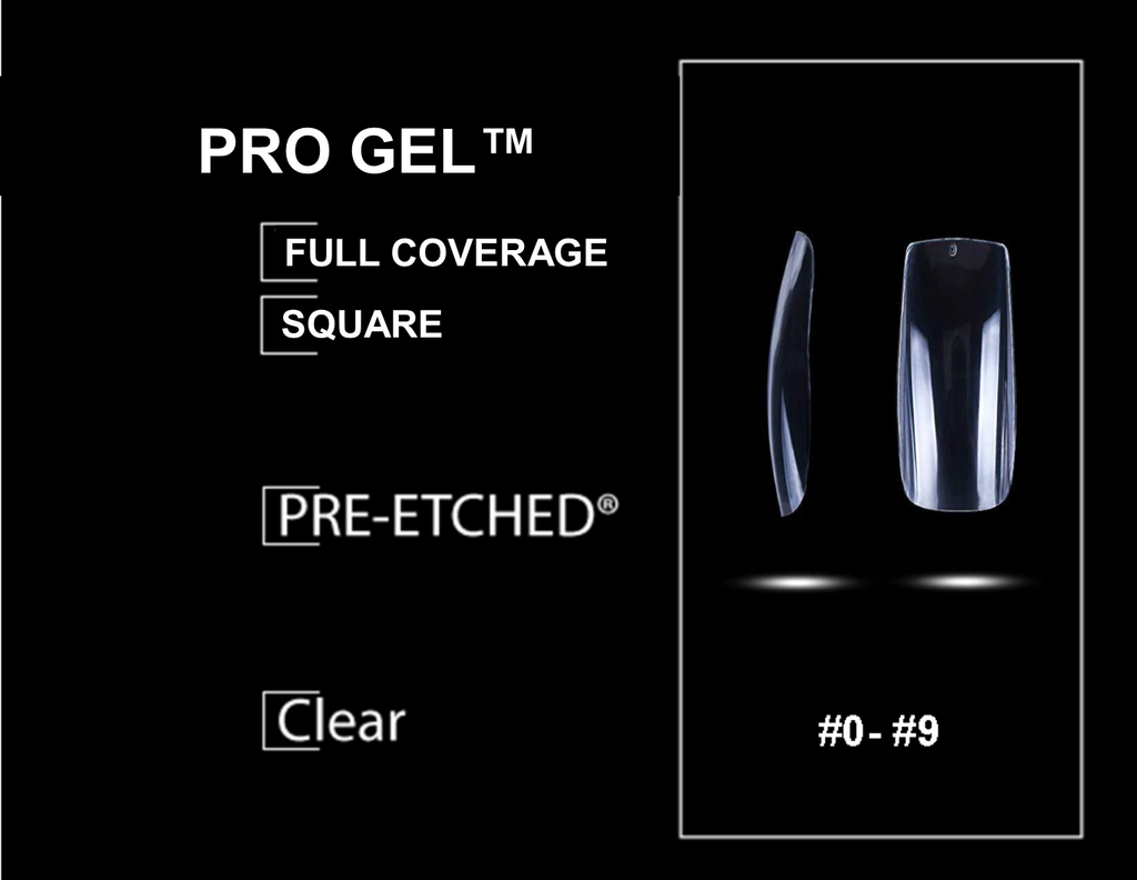 PRE-ETCHED® PRO GEL TIPS™ | SQUARE | 250 CT. FULL COVER NAILS ...