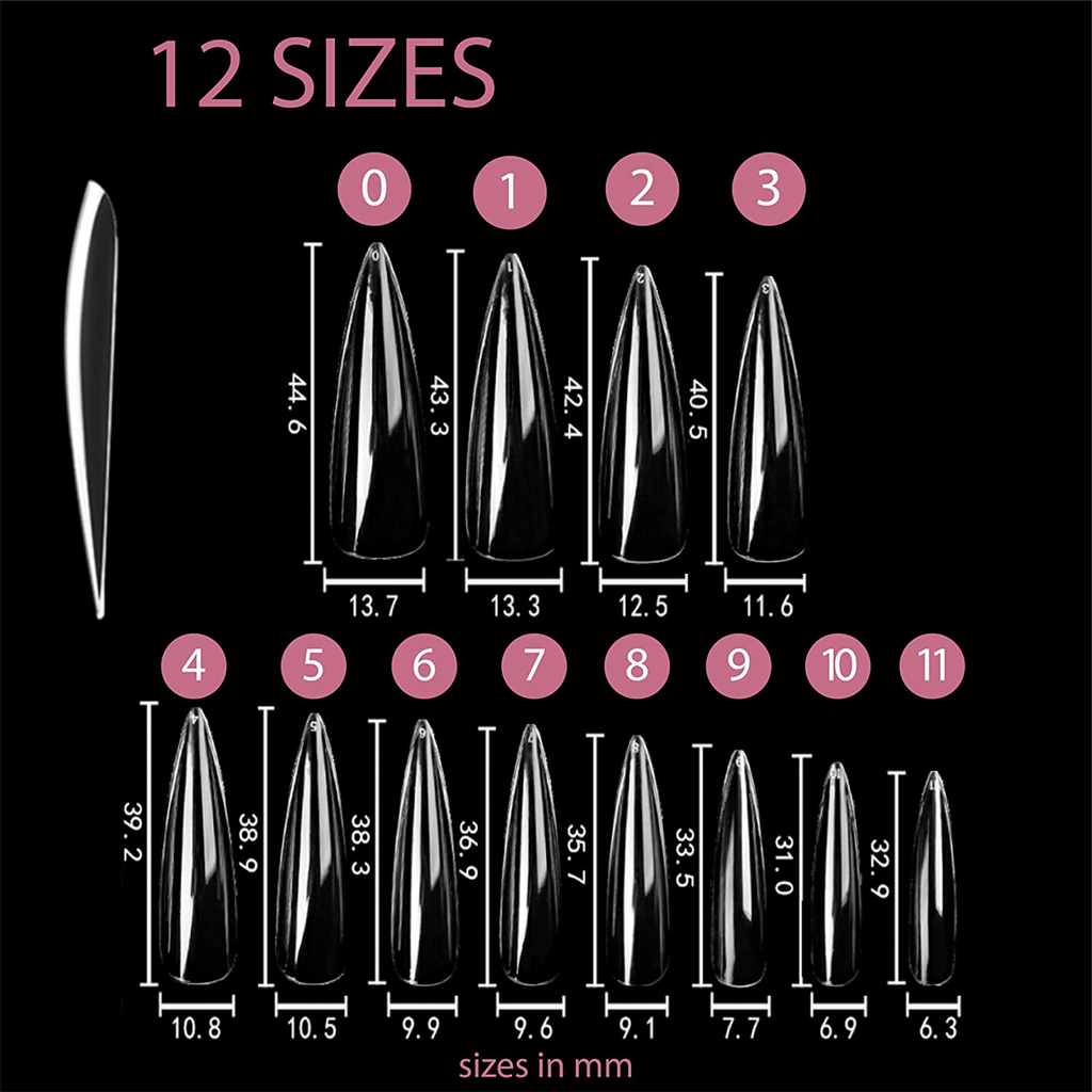 LUXE SERIES™ PRO GEL TIPS™ | XXL STILETTO | 24 CT. FULL COVER NAILS ...